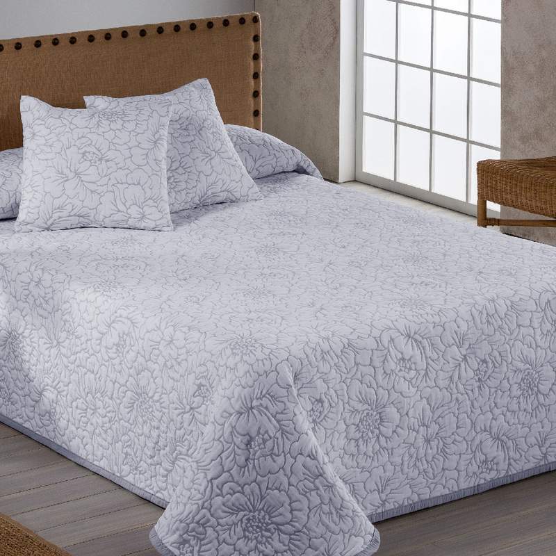 Colcha Bouti Jacquard con Relleno Modelo Aurora Perla